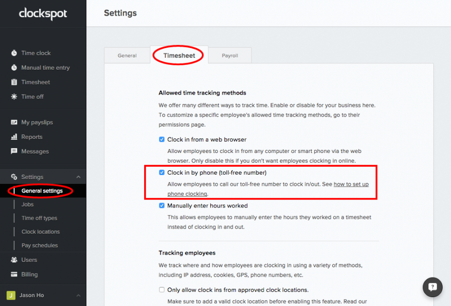 How to enable phone clocking – Clockspot Help & Support