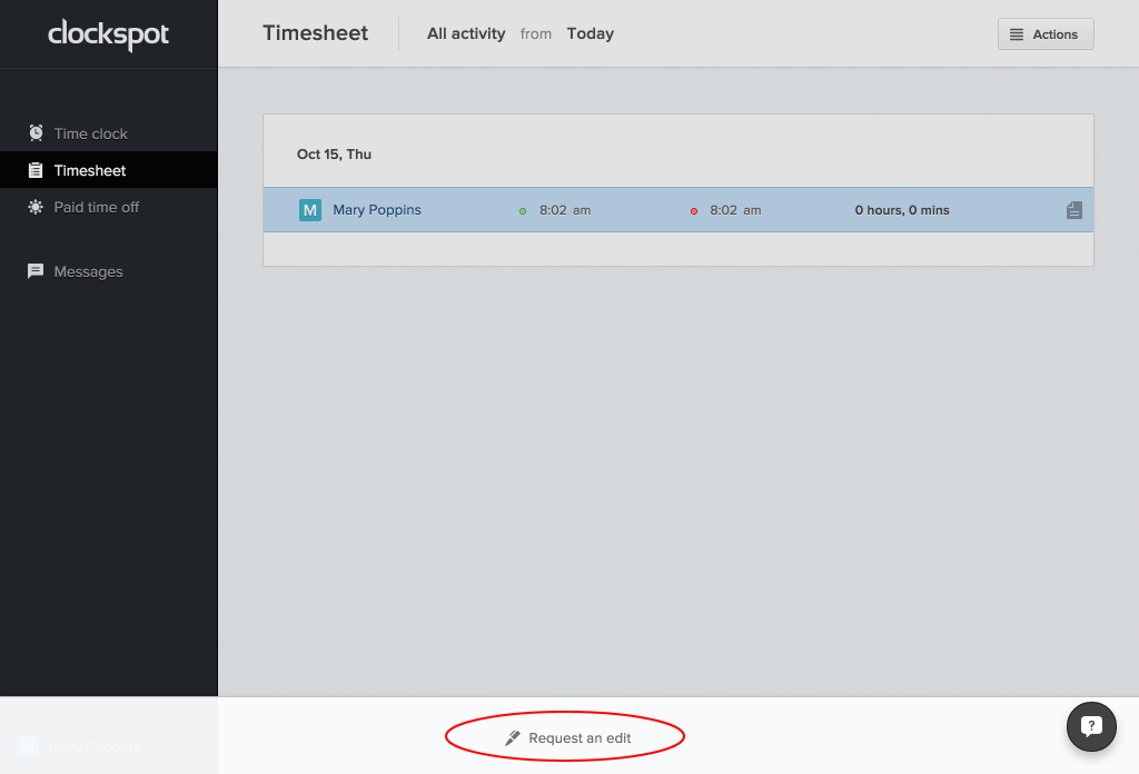 How To Submit A Timesheet Edit Request Clockspot Help And Support