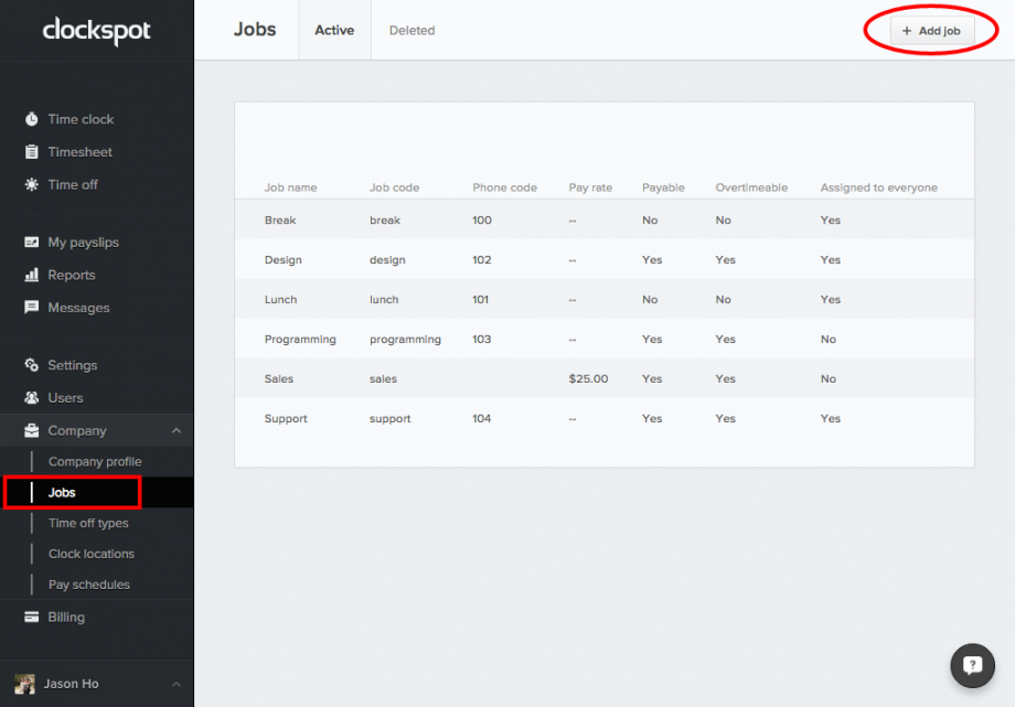 How To Add Edit Delete Jobs Clockspot Help And Support
