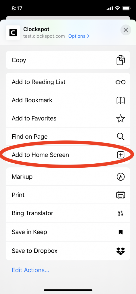How to save Clockspot to my iPhone home screen – Clockspot Help & Support
